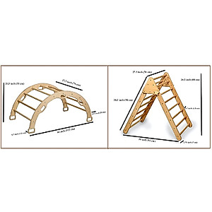 Montessori Wooden Climbing Frames | Indoor Wood Montessori Climbing Set with Ramp & Cushion| Montessori Rocker for Kids with Pillow | Montessori Playground Climbing Set with Rockwall Ramp (Space)