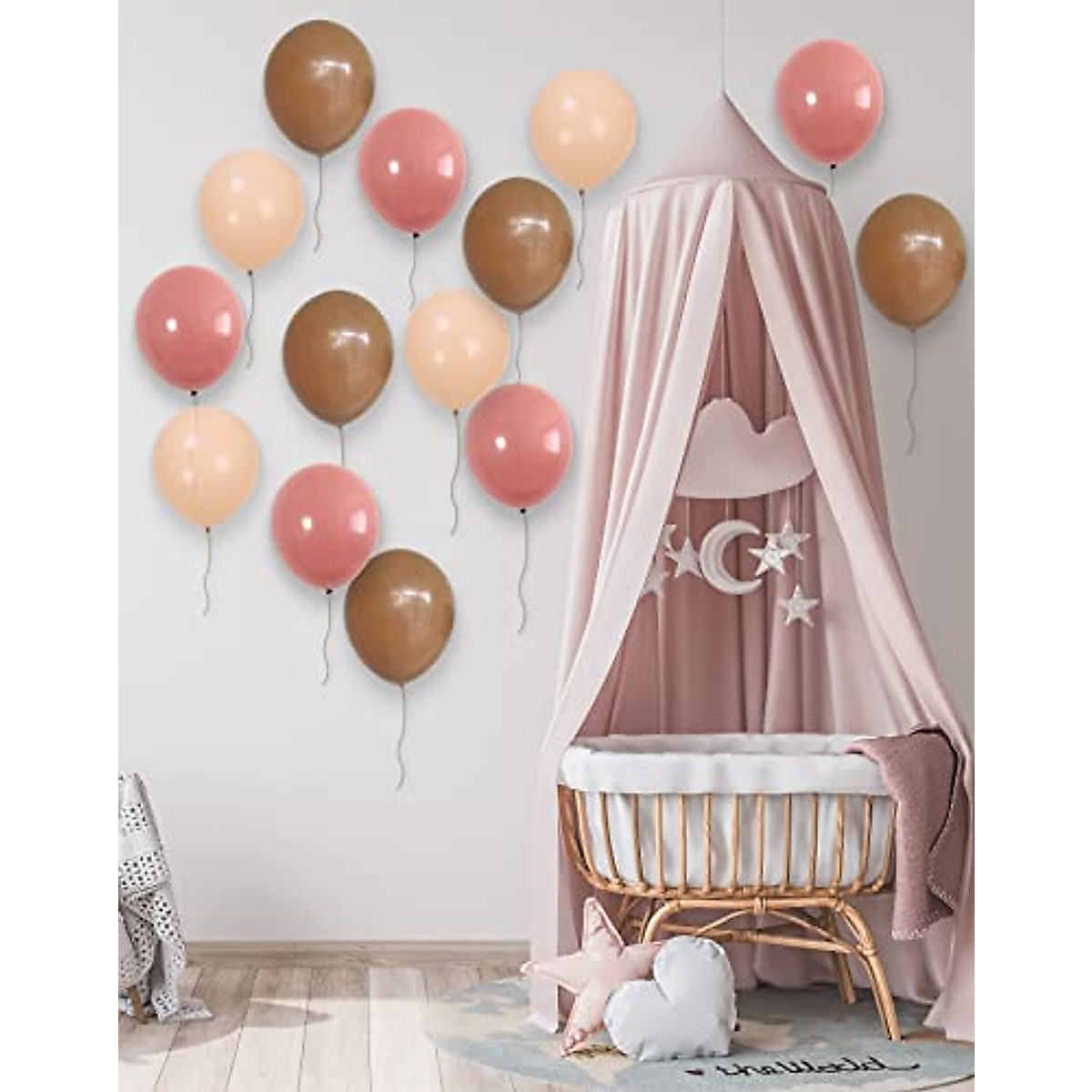 60PCS Blush Nude Cream Dusty Rose Mauve Pink Tan Brown 10 Inch Latex Balloon Backrop Arch Garland for Boho Nuetral Baby Shower Rustic Fall Bridal Shower Wedding Birthday Party Decoration