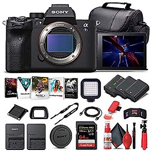 Sony Alpha a7S III Mirrorless Digital Camera (Body Only) ILCE7SM3/B + 64GB Memory Card + 2 x NP-FZ-100 Battery + Corel Photo Software + Case + Card Reader + LED Light + More (Renewed)
