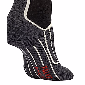 FALKE Women's SK2 Wool Ski Socks, Merino, Knee High, Mid Weight, Breathable Quick Dry, Warming Winter Athletic Sock, White (Off-White 2040), 6.5-7.5, 1 Pair