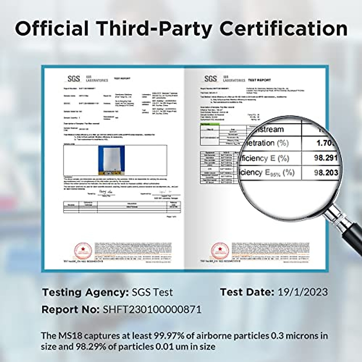 MS18 Air Purifiers for Home Large Room Up to 825 Sq Ft, Air Cleaner with H13 True HEPA Filter and Washable Pre-Filter, Remove 99.97% of Allergies, Smoke, Dust, Mold, Pets Dander, Pollen for Bedroom Office Living Room by Membrane Solutions