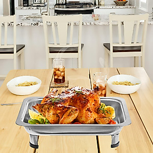 DOITOOL 1 Set Four-Legged Fish Grill Square Buffet Tray Buffet Plate Stainless Steel Food Tray Versatile Food Plate Food Holding Plate Buffet Supply Restaurant Accessory Square Food Plate