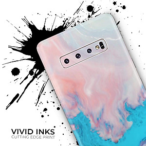 DesignSkinz Marbleized Pink and Blue Paradise V322 Protective Vinyl Decal Wrap Skin Cover Compatible with The Samsung Galaxy S20 (Screen Trim & Back Glass Skin)