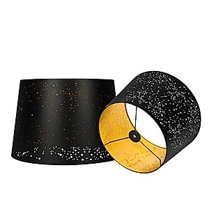 Double Medium Metal Lamp Shades Set of 2, ALUCSET Drum iron Lampshades for Table Lamp and Floor Light,10x12x8 inch (Sky Stars, 2 pcs pack)