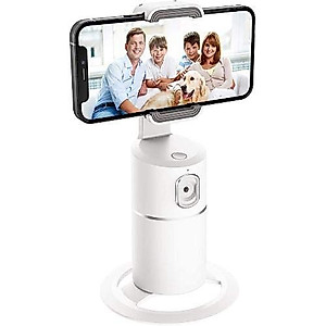 BoxWave Stand and Mount Compatible with Energizer E10+ (Stand and Mount by BoxWave) - PivotTrack360 Selfie Stand, Facial Tracking Pivot Stand Mount for Energizer E10+ - Winter White