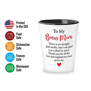 Bubble Hugs Step Mom Shot Glass 1.5oz - To My Bonus Mom - Favorite Person Bonus Mom Grandma Aunt Grandparent Best Wife Stepmom Birthday Child Idea
