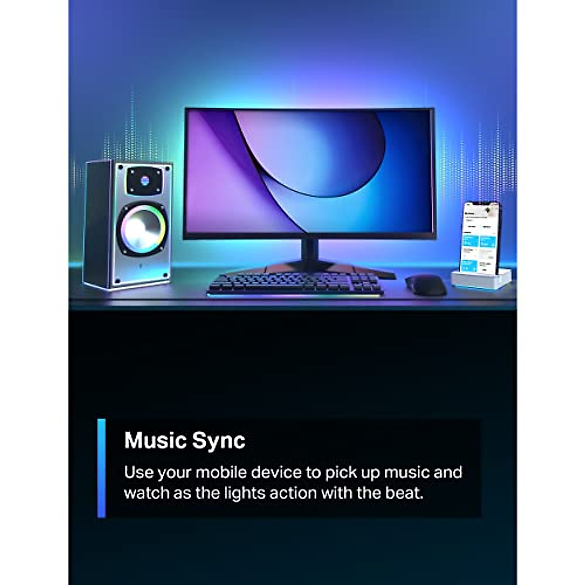 TP-Link Tapo Smart LED Light Strip, 50 Color Zones RGBIC, Sync-to-Sound, 16.4ft Wi-Fi LED Strip Works w/ Alexa & Google, IP44 PU Coating, Trimmable, 2 Yr Warranty (Tapo L920-5)