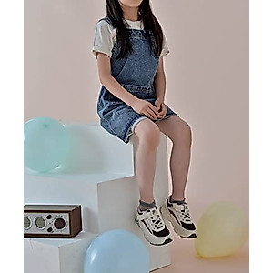 Vanoker Kids Denim Cotton Canvas Cross Back Aprons Kitchen Garden Square Children Pure Child Smock with Pocket for Baking Paint Cook (Blue, M)