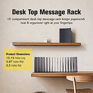 MMF Industries STEELMASTER Desk File Organizer | 15 Compartments | Scratch & Chip-Resistant Finish | Durable Steel Construction | Vertical File Organizer