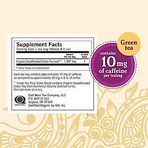 Yogi Tea Green Tea Pure Green Decaf Tea - 16 Tea Bags per Pack (4 Packs) - Organic Decaffeinated Green Tea - Supports Overall Health - Made from Organic Decaffeinated Green Tea Leaf