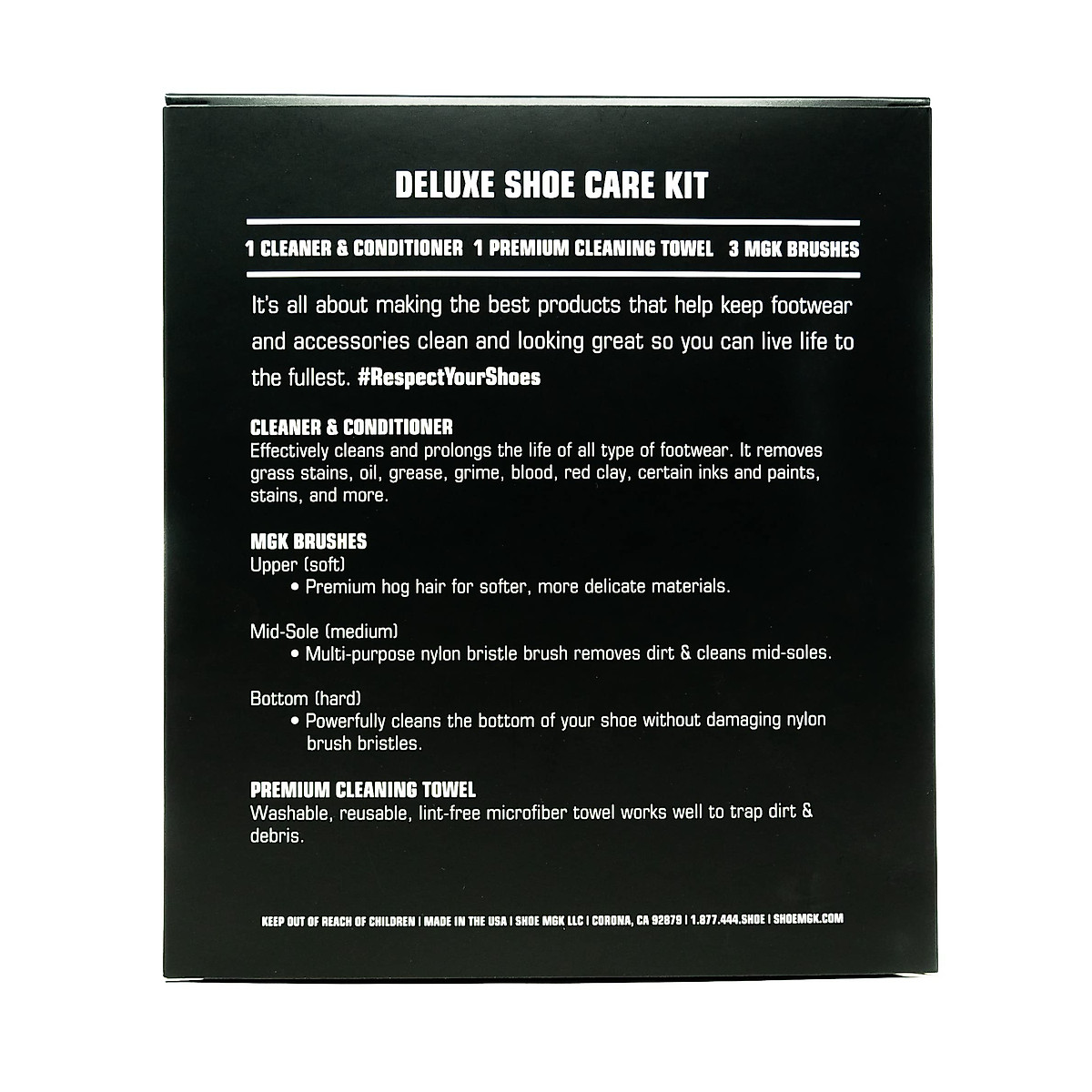 Shoe MGK Deluxe Shoe Brush Kit - Shoe Brush Set with XL Cleaner & Conditioner