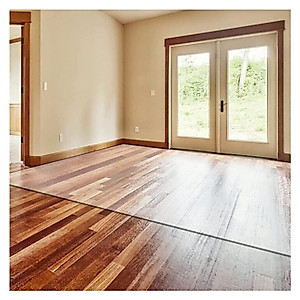 Clear PVC Desk Chair Mat Office Chair Mat for Hard Wood Floors Clear Rectangle PVC Floor Mat Protector with Lip,Vinyl Plastic Floor Mat,Can Be Cut,1mm Thick,75/95/115/135/155cm Wide,Non-Skid, Waterpro