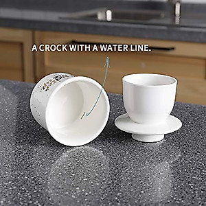 Sweese 305.213 Porcelain Butter Keeper Crock - French Butter Dish - No More Hard Butter - Perfect Spreadable Consistency, Butter Me Up