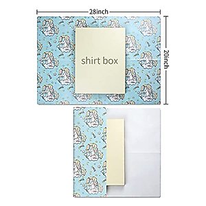 FIEHALA Flat Wrapping Paper Sheets - 8 Sheets with 4 Unicorn Patterns - Pre Cut & Folded Flat Design (20 inches × 27.5 inches per sheet)