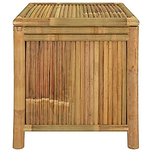 UTSRABFA Patio Storage Box Dock Box Farmhouse Storage Boxes Patio Storage Box 23.6"x20.5"x21.7" Bamboo Suitable for Outdoor, Garden, Balcony, Swimming Pool