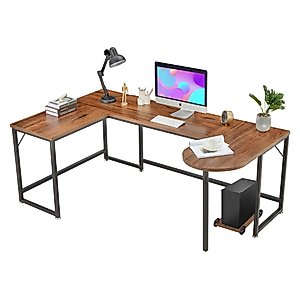 HABUTWAY HighQuality Corner Computer Desk with Storage Study Table for Small Space Writing Table, 78.7 x 47.2 inch Workstation Desk for Working Gaming Studying (Vintage Brown)