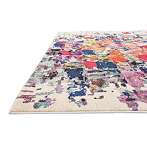 Unique Loom Estrella Collection Abstract, Bright Colors, Distressed, Modern Area Rug, 8 ft x 11 ft, Multi/Beige