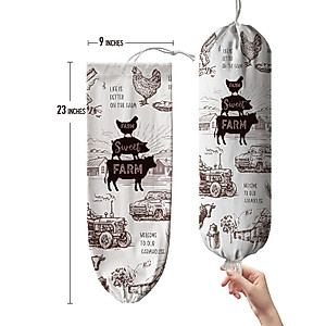 Hglian Farmhouse Plastic Bag Holder Dispenser and Sunflower Grocery shopping bags Storage saver Organizer