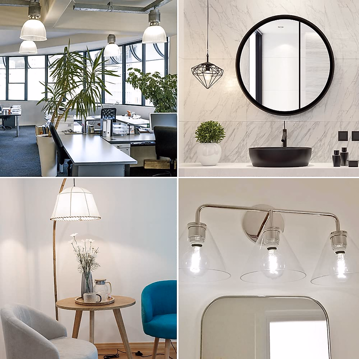 G25 LED Globe Light Bulbs, 4 Pack, Neutral 4000K, 6W Equivalent to 60W, 600LM, Dimmable with 80+ CRI, E26 Base, Clear Glass, Antique Flexible Spiral LED Filament Light Bulb, Vintage LED Edison Bulb