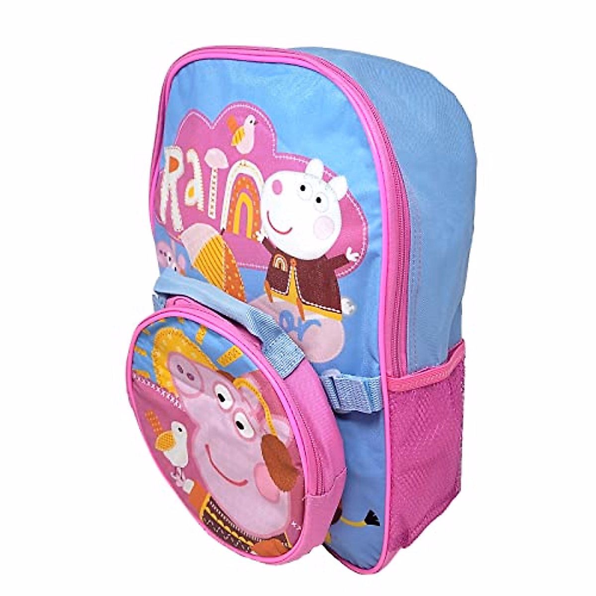 Fast Forward Peppa Pig 16" Backpack with Detachable Insulated Lunch Bag for Girls, Peppa Pig Backpack for Girls