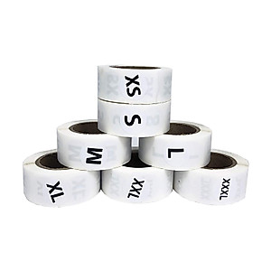 3500 PCS Clothing Size Stickers Labels 7/8" Round Self Adhesive Size Stickers for Clothing T Shirts Retail, 7 Sizes (XS, S, M, L, XL, XXL, XXXL)