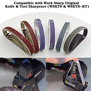 30 Pcs 1/2" x 12" Replacement Sharpening Belt Kit for Official Work Sharp Knife & Tool Sharpener (WSKTS & WSKTS-KT/Mk.1 & Mk.2) - 80/120/240/400/1000/2500 Grits