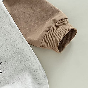 Karuedoo Newborn Baby Girl Boy Cow Print Sweatshirt Romper Crewneck Oversized Onesie Long Sleeve Outfit Cute Fall Clothes (A Coffee Gray, 0-3 Months)