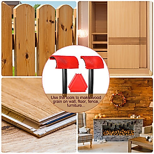 Set of 3 Wood Graining Painting Tool Wood Graining Set Graining Tool Set DIY Grain Painting Tool Rubber Empaistic Wood Texture Grain Tool for Household Wall Room Art Paint Decoration