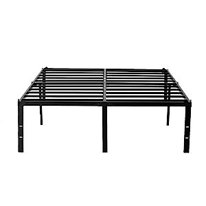Veezyo Metal Bed Frame Full - 18 Inch Black Metal Platform Bed Frame, Easy Assembly with Large Storage Space, 3,500lbs Heavy Duty, No Box Spring Needed (Full)
