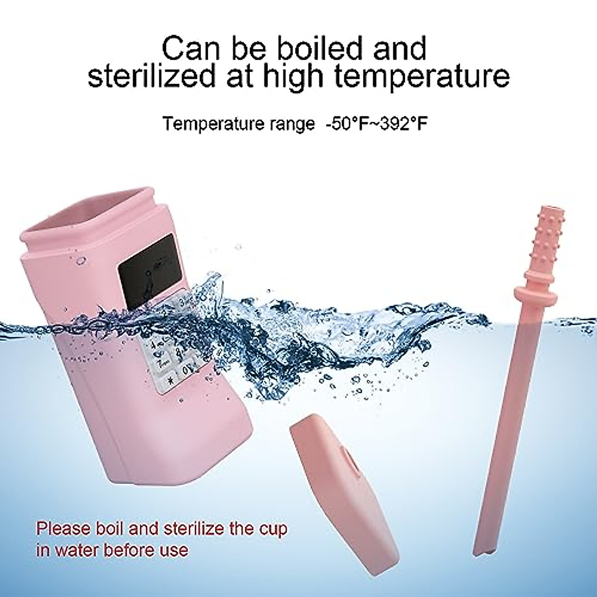 ZFQQ 100% Silicone Baby Training Cup With Teething Straw, Three Optional Colors | Spill Proof Silicone Toddler Cups | Baby Drinking Cup With Straws And Lid 6.8 Oz, For 6+ Months, Bpa-Free (Pink)