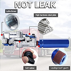 iBroPrat Glad Hand Grips Set with Seals,Gladhand Extension Handles Kit Emergency & Service Brake Air Hose Coupling Connectors for Semi Trucks Trailers Tractors RVs, Glad Hands Parts Red Blue 1 Pair