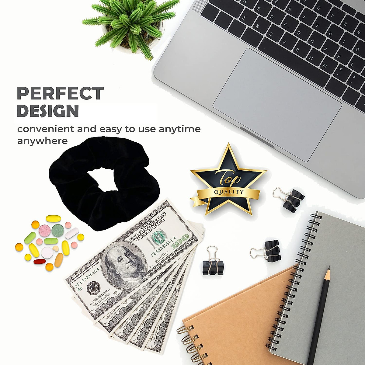 Zipper scrunchie Safe (3 Pack) for black Velvet Stasher scrunchies Compartment for Cash Cards Keys Valuables | Hair bun ties Secret Pocket ponytails women Diversion safes (Purple)