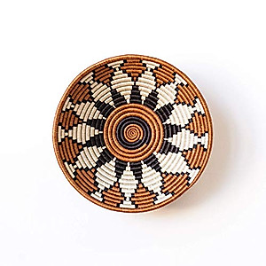 African Basket- Bungoma/Rwanda Basket/Woven Bowl/Sisal & Sweetgrass Basket/Burnt Sienna, Black, White