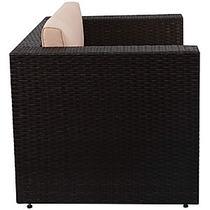 Homall Outdoor Patio Furniture All Weather PE Rattan Wicker Chair Single Sofa with Cushions for Lawn Poolside Backyard Garden