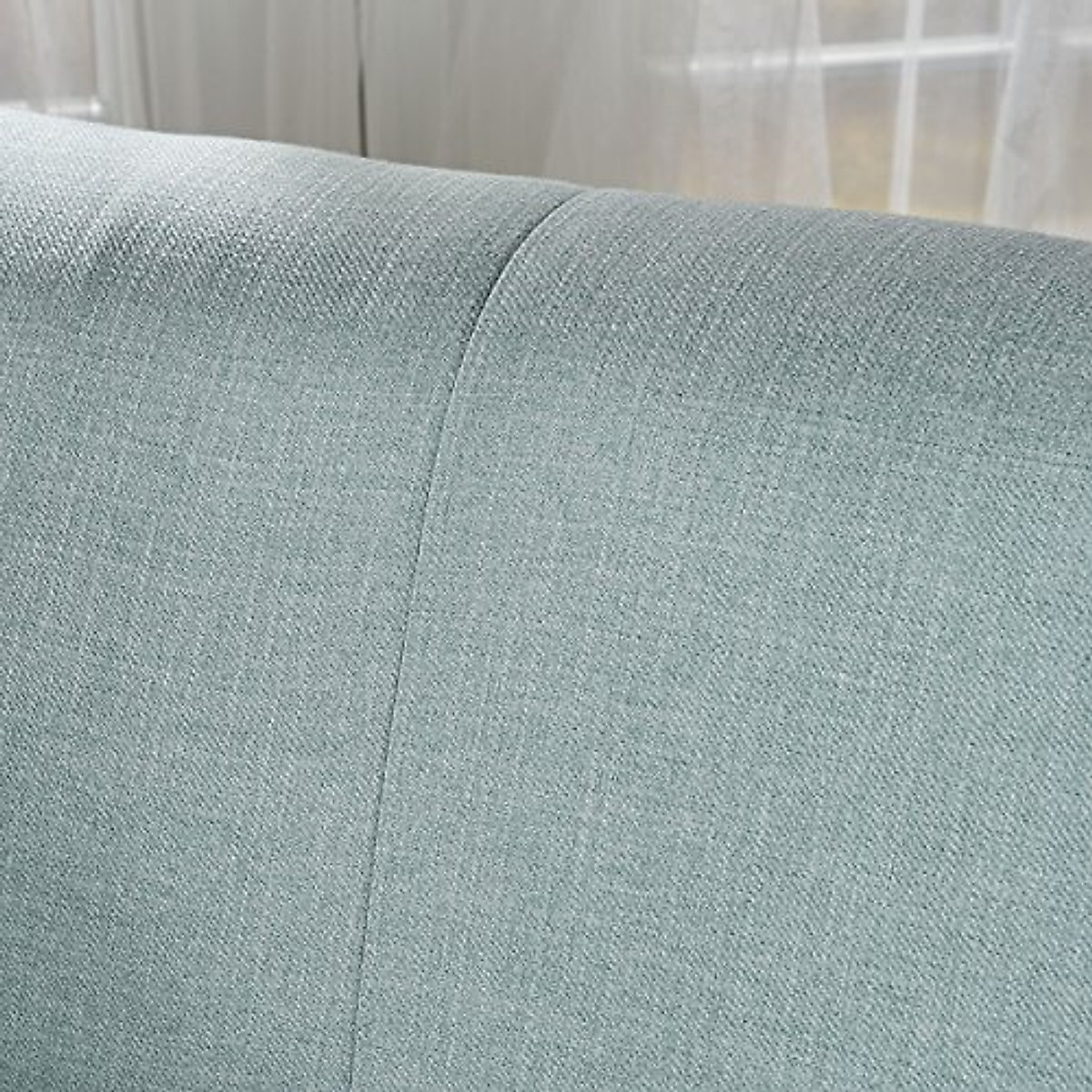 Christopher Knight Home Justus Mid-Century Modern Fabric Loveseat, Light Blue / Natural