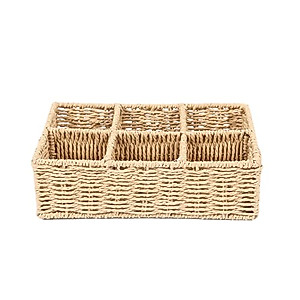 YRJJ, Toilet Paper Basket for Tank Topper,Woven Storage Box Cube Basket Bin Container, Shelf Cabinet(1pc) (12.20InInL x 8.26InInW x 3.93InInH03M)