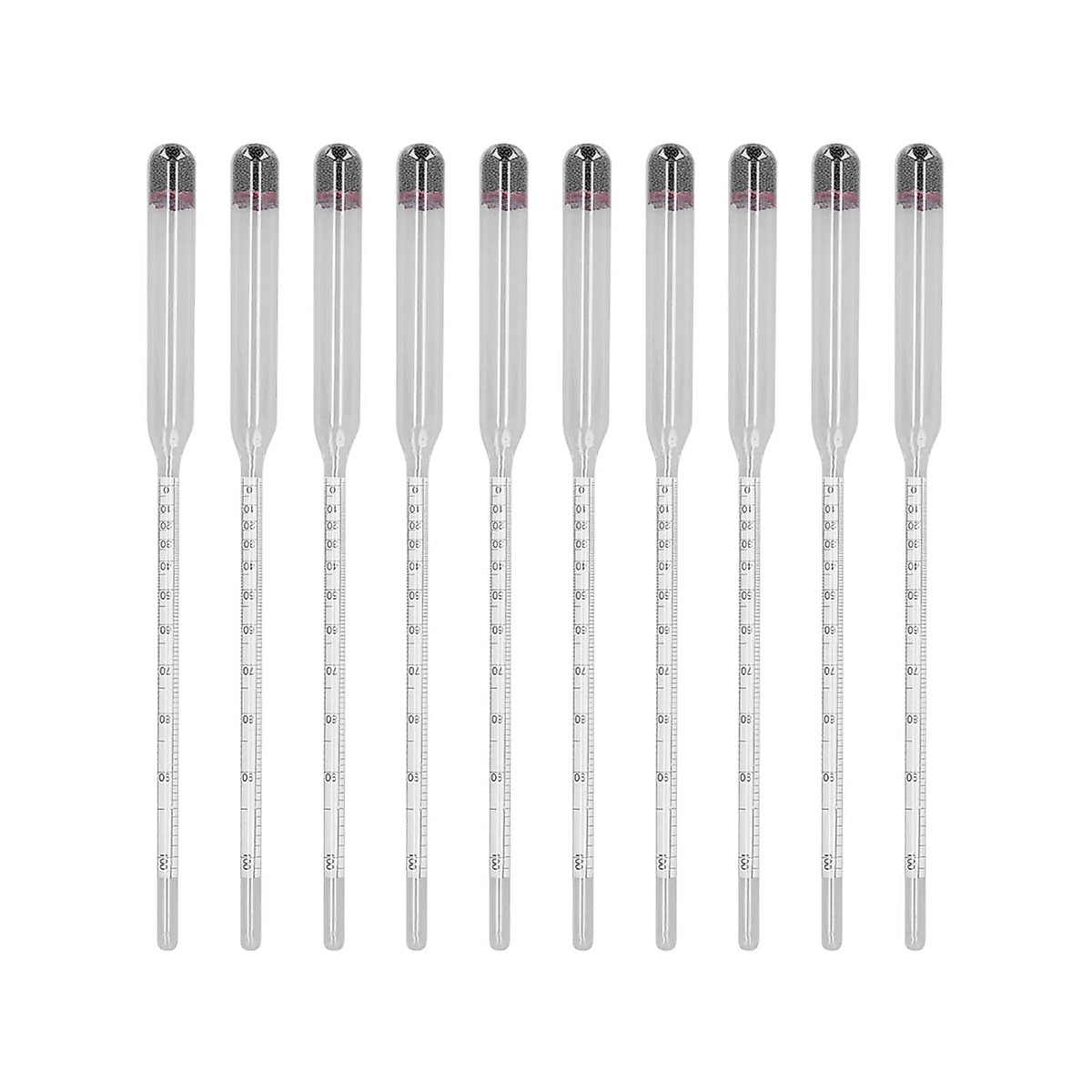 "10Pcs Home Brewing Kit - Hydrometer Glass Beer and Wine Tester Set with 0-100 Measuring Range - Perfect for Novice and Expert Brewers!"