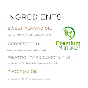 4-Piece Carrier Oil Variety Pack Gift Set - Essential Oil Mixing for Skin, Stretch Marks & Dry Skin Moisturizer, 4oz Each