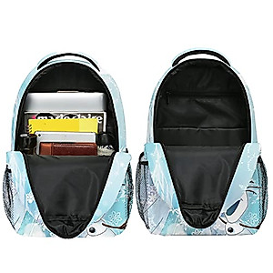 LZYUNAZ Girls Backpack, School Backpack Cartoon Backpack Lightweight Durable Laptop Backpack for School Travel Camping (Blue)