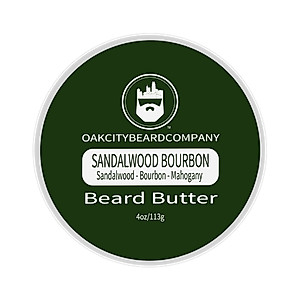 Oak City Beard Company - Sandalwood Bourbon - 4 Ounce - Beard Butter - Beard Conditioner - Sandalwood - Bourbon - Mahogany