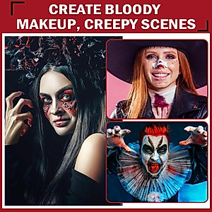 SFX Halloween Makeup Kit,Special Effects Scar Makeup Skin Wax with Spatula,Fake Blood Cream,Fake Blood Splatter Spray,Castor Oil,Black Stippling Sponge for Zombie Cosplay Makeup