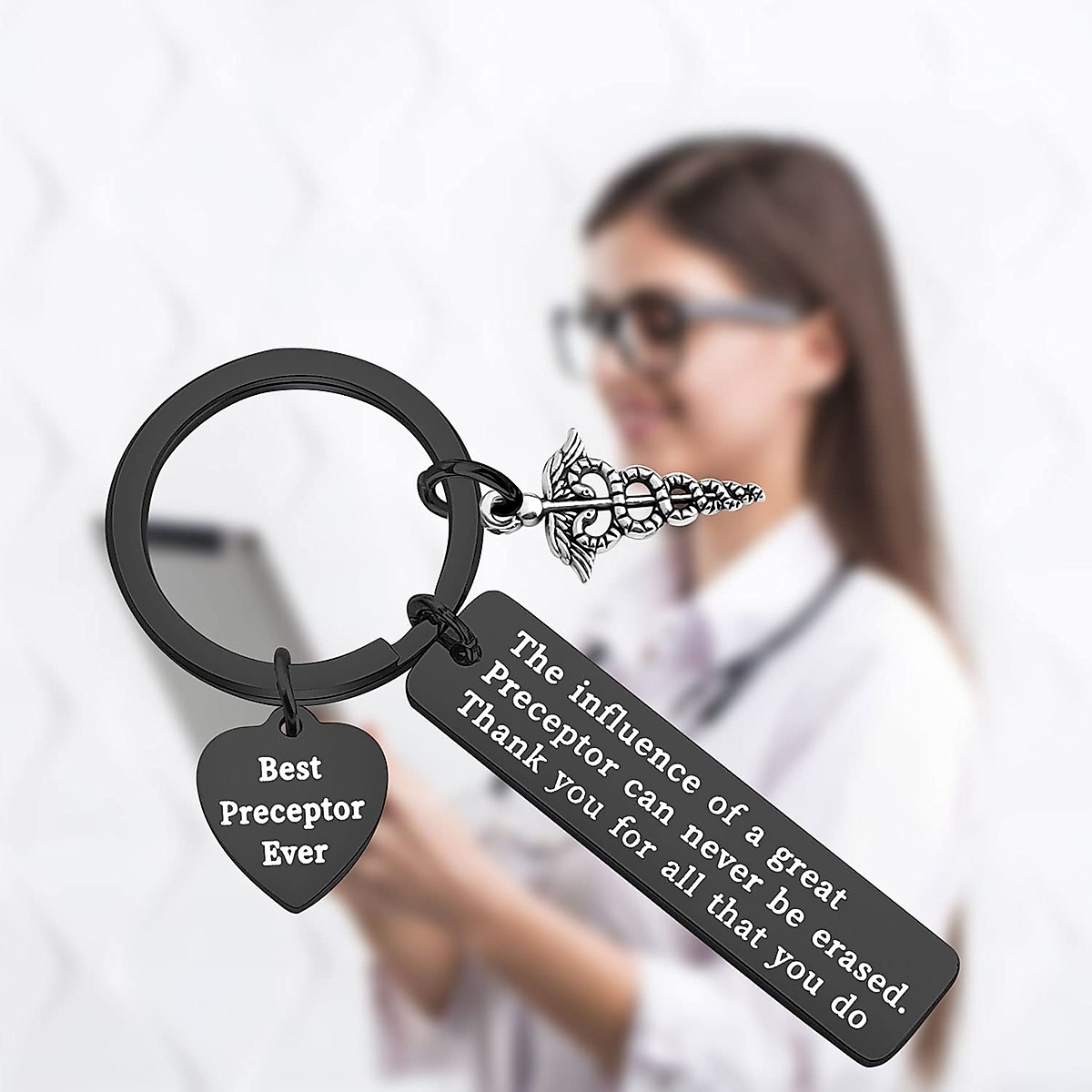 ENSIANTH Preceptor Gift Preceptor Keychain Nurse Preceptor Gift Teacher Preceptor Gift Best Preceptor Ever Gift (Preceptor Keychain BLK)