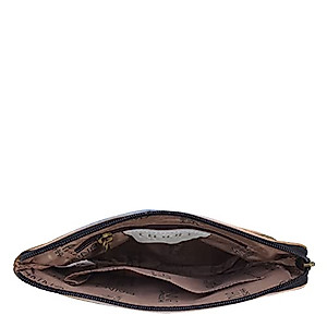 Anna by Anuschka Womens Anna Anuschka Hand Painted Women s Genuine Leather Slim Crossbody Floral Grace, Floral Grace, One Size US