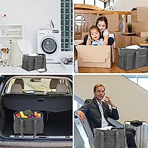 Alameda Large Reusable Tote with Handles, Utility Tote for Women Work School Travel, Reusable Grocery Bags Grey