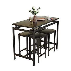 Recaceik 5 PCS Dining Table Set, Modern Kitchen Table and Chairs for 4, Wood Pub Bar Table Set Perfect for Breakfast Nook, Small Space Living Room