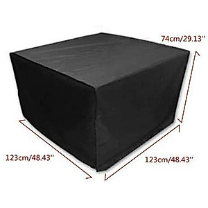 dDanke Black Patio Garden Furniture Cover Waterproof UV Outdoor Rain Snow for Table Chair Sofa Protection 48.4x48.4x29 Inch