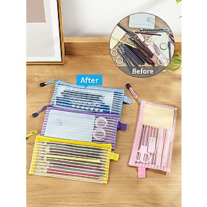 JARLINK 20 Pack 10 Colors Zipper Mesh Pouch, Zipper Bag Multipurpose Travel Bags for Office Supplies Cosmetics Travel Accessories Multicolor