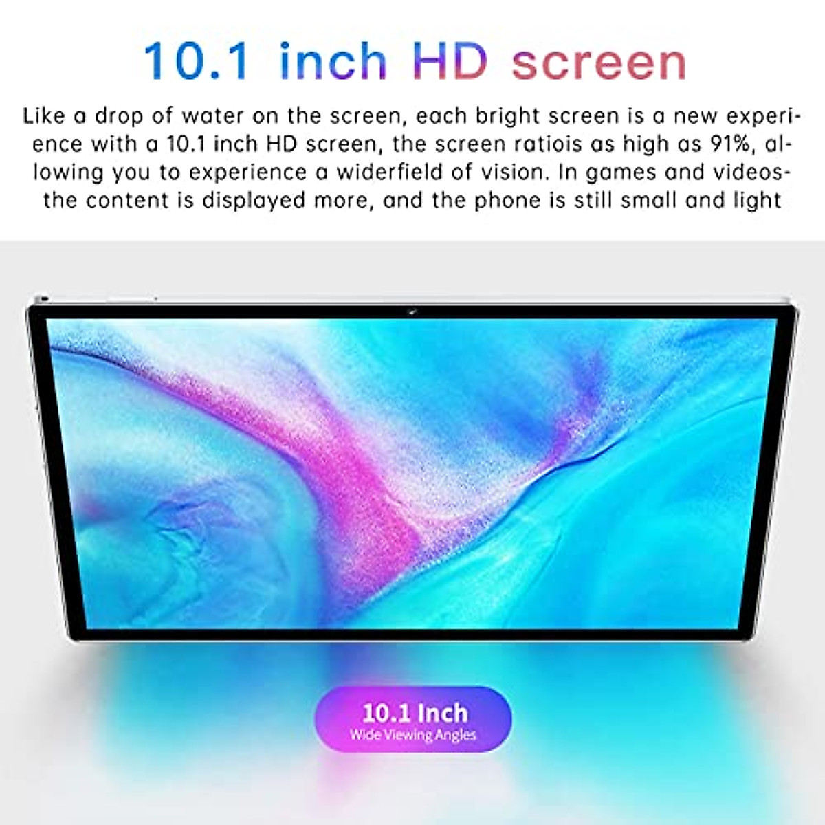 Jectse 10 Inch Tablet, 8G RAM 128G ROM Octa Core Tablet with Dual Camera, WiFi, Bluetooth, HD Touch Screen, 7000mAh Tablet PC for Kids Adults, Silver