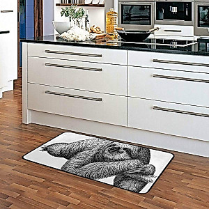 Sloth Kitchen Floor Mat Door Mats Inside Outside Front Doormat Non Slip Kitchen Rug for Home, 39" x 20"