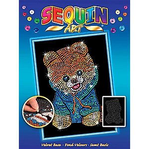 Sequin Art Blue Pomeranian Teddy Bear Dog, Sparkling Arts and Crafts Kit; Creative Crafts for Adults and Kids